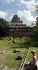Chichen Itza Observatory side view – Mexico Archeology
